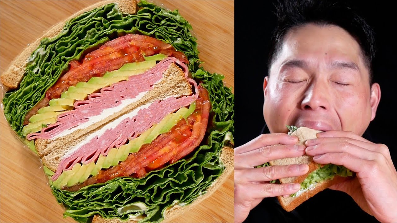 ASMR | Stuffed sandwich | MUKBANG | COOKING - YouTube