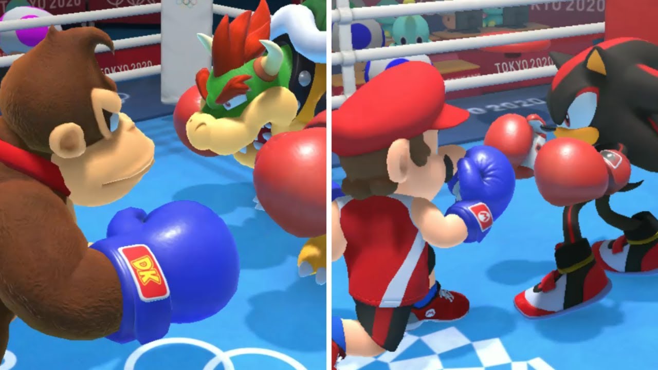 Boxing Gameplay DK VS Bowser & Mario VS Shadow At The Olympic Games ...