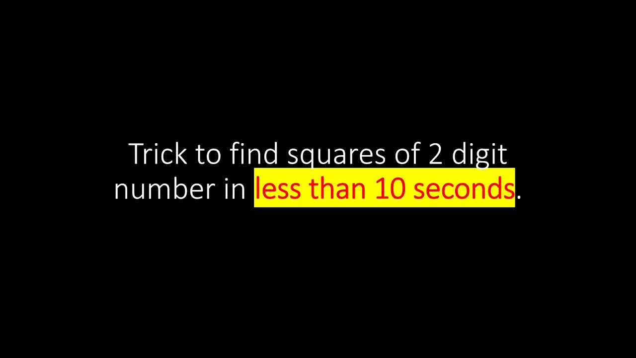 Square of any 2-digit number in 10 seconds | Easy Trick | LearnPMC ...