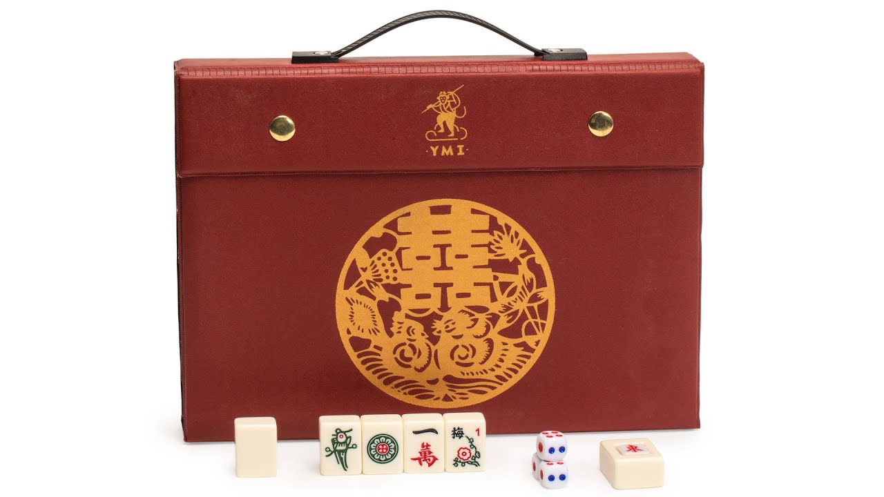 Chinese Mahjong Set, “Classic Ivory” with 146 Ivory Colored Small Tiles ...