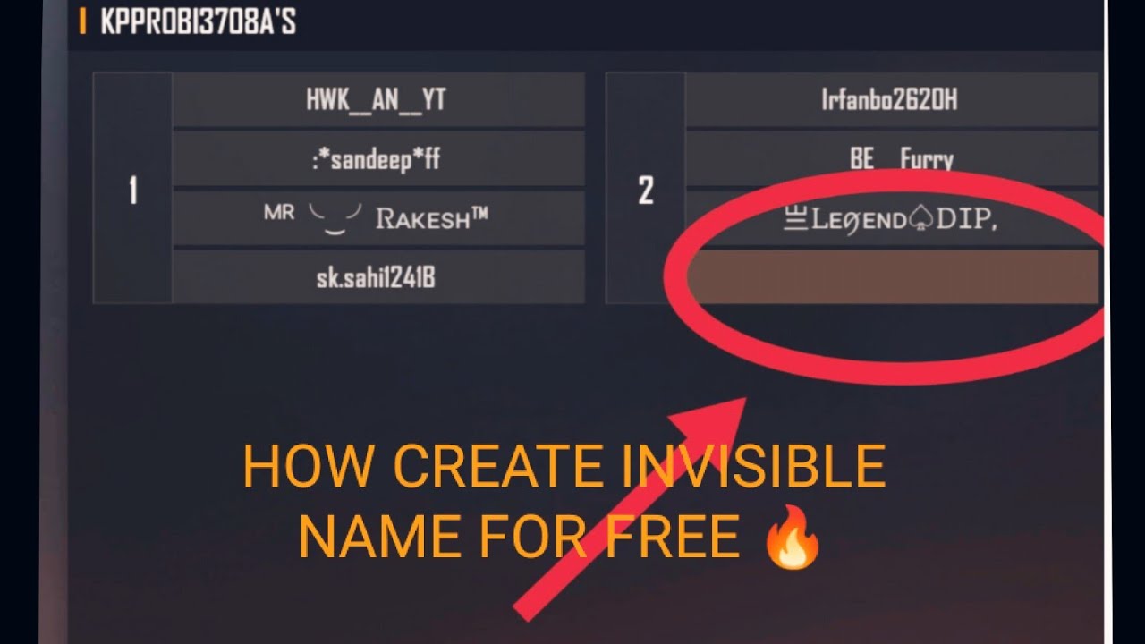 HOW TO CREATE INVISIBLE NAME IN FREE 🔥 - YouTube