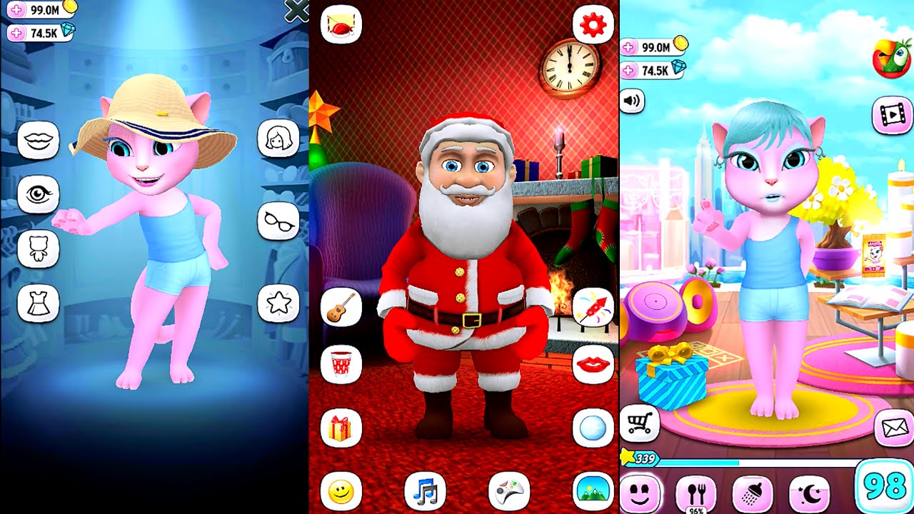 My Talking Angela Vs Santa Claus - Great Makeover Gameplay Full HD ...