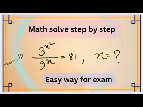 3^x²/9^x=81, x=? math solve rapidly for competitive exams. - YouTube