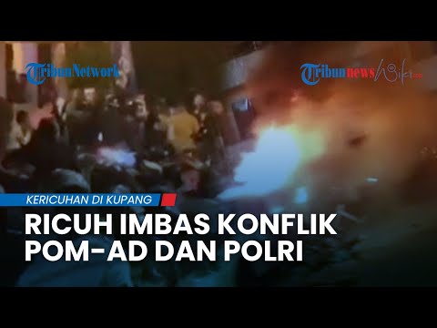 Viral Video Rusuh Oknum Polri vs Oknum Polisi Militer TNI di GOR Oepoi Kupang, Motor & Mobil Dibakar