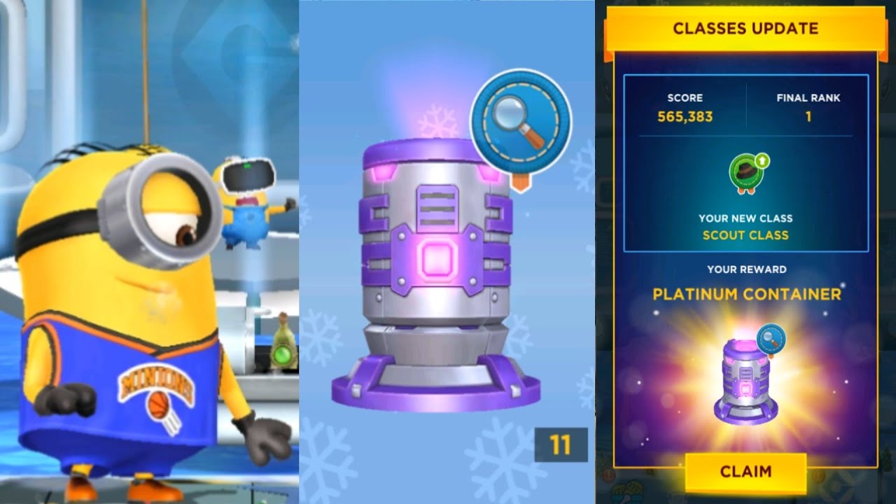 Despicable me Minion rush LAYUP STUART Claim PLATINUM CONTAINER RECRUIT ...