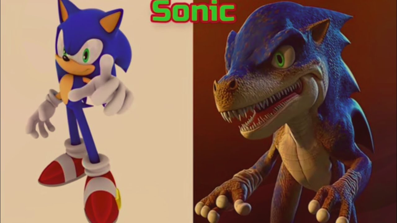 SONIC the hedgehog all characters as DINOSAURS HYBRID! - YouTube