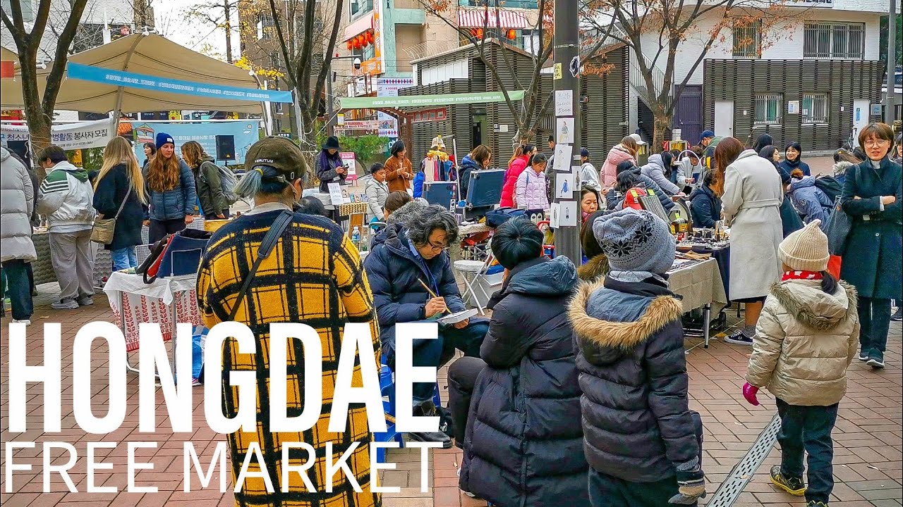 Hongdae Free Art Market, Seoul, South Korea - YouTube