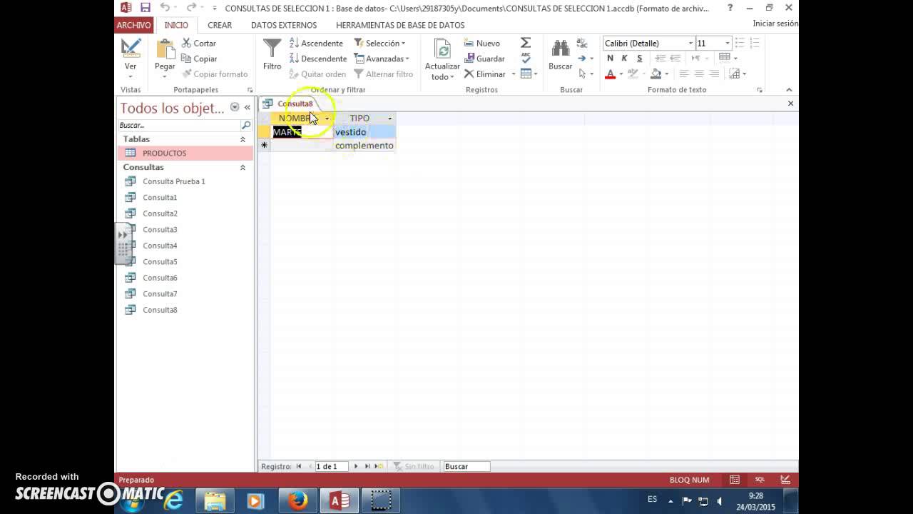 Access 2013 #7 Consultas Selecion 2 - YouTube