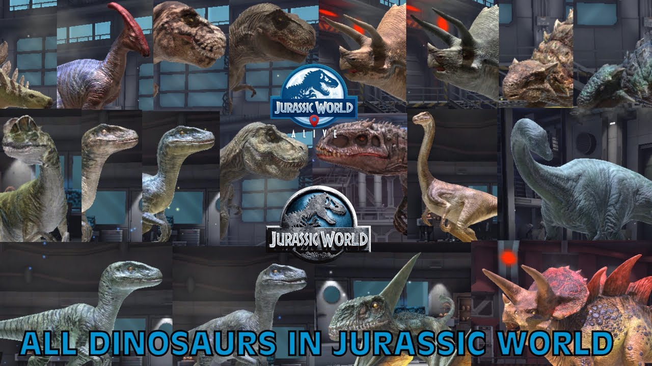 All Dinosaurs In Jurassic World - Jurassic World Alive - YouTube