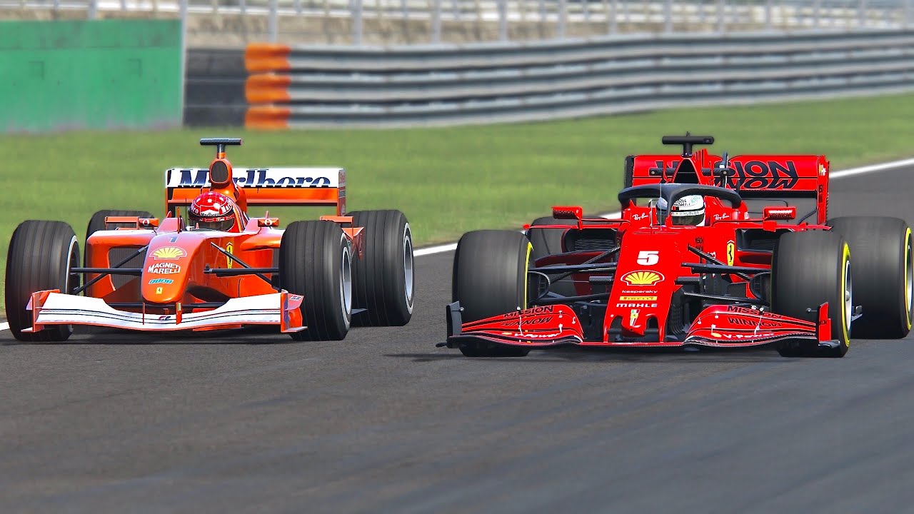 Ferrari F1 2020 vs Ferrari F1 2001 - Monza - YouTube