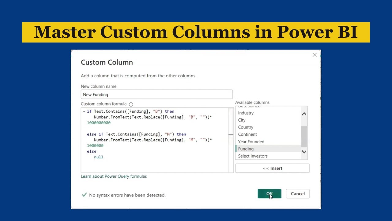 Master the Use of Custom Columns for Data Analysis Projects - YouTube