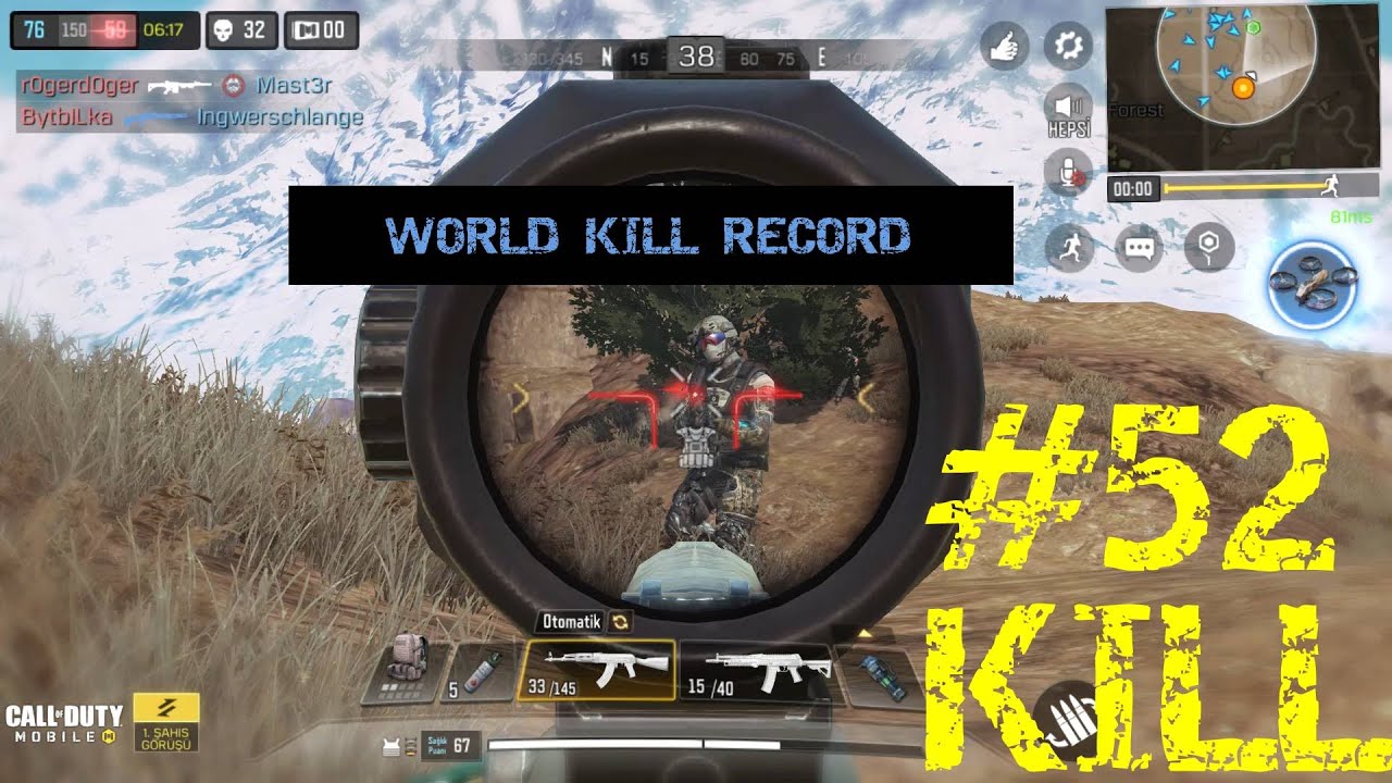 52 KILLS WORLD RECORD - NEW WARFARE MODE - CALL OF DUTY MOBILE - YouTube