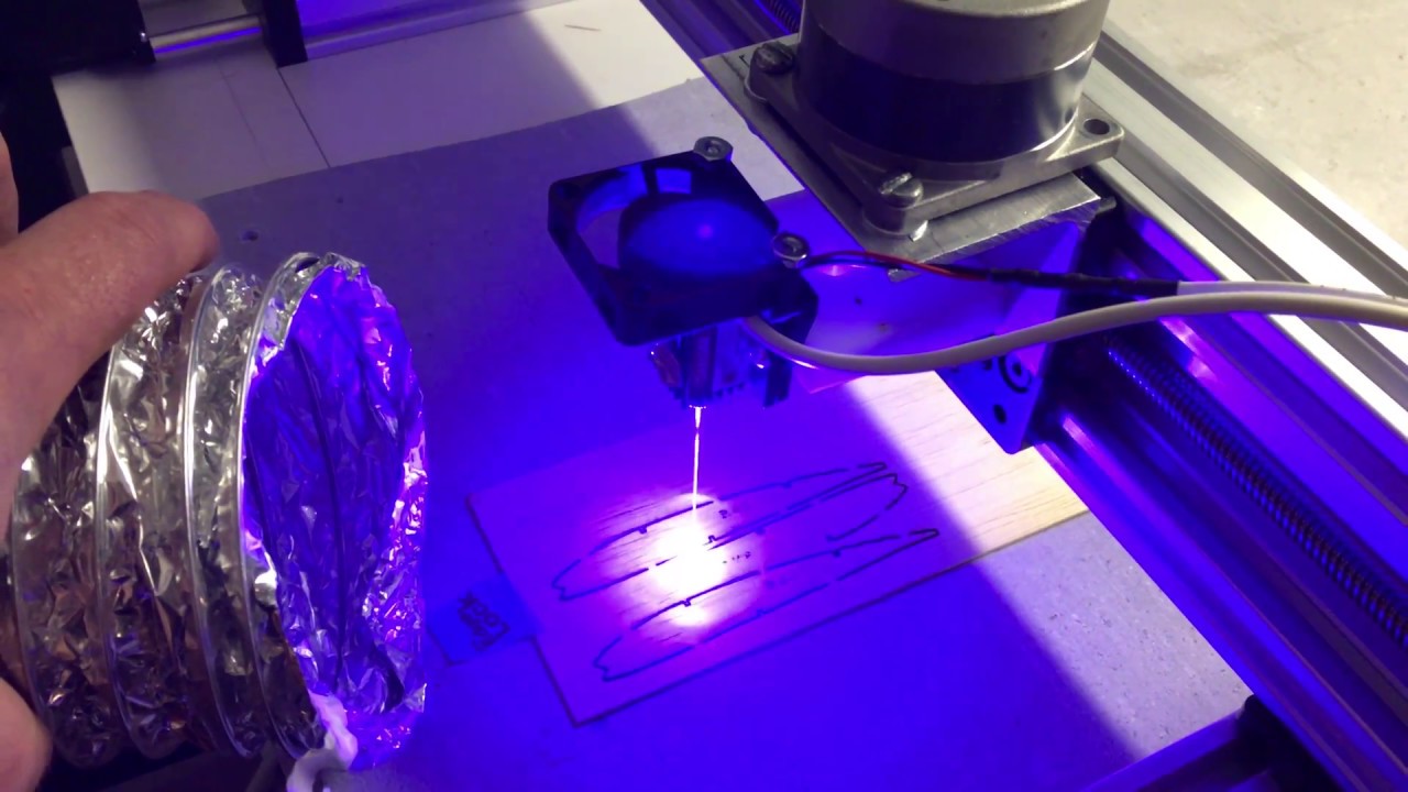 DIY CNC Laser Cutter Test Cuts with 2.8W JTech Photonics Laser - YouTube
