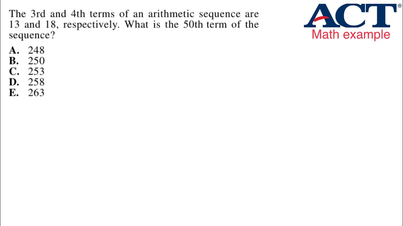 Sequence example (ACT exam) - YouTube