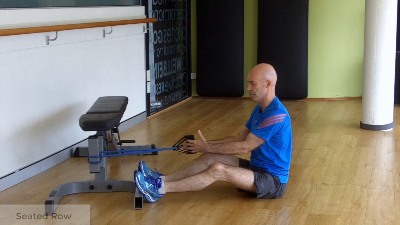 Seated Row with a Resistance Band - YouTube