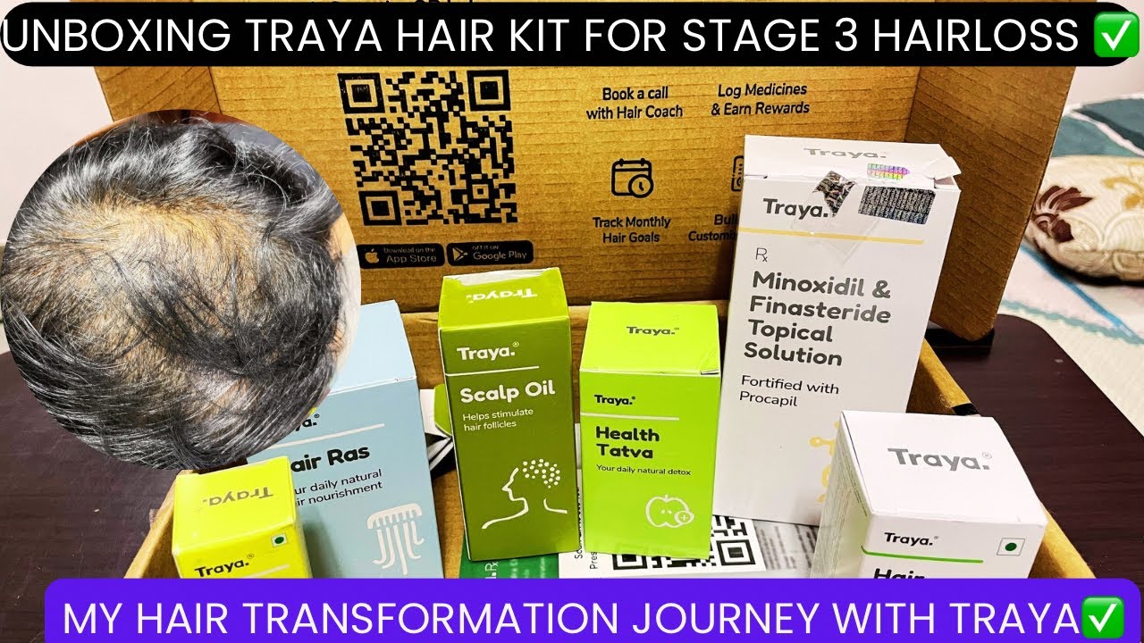 Finally unboxing Traya Hair kit for Stage 3 hair loss | My hair ...