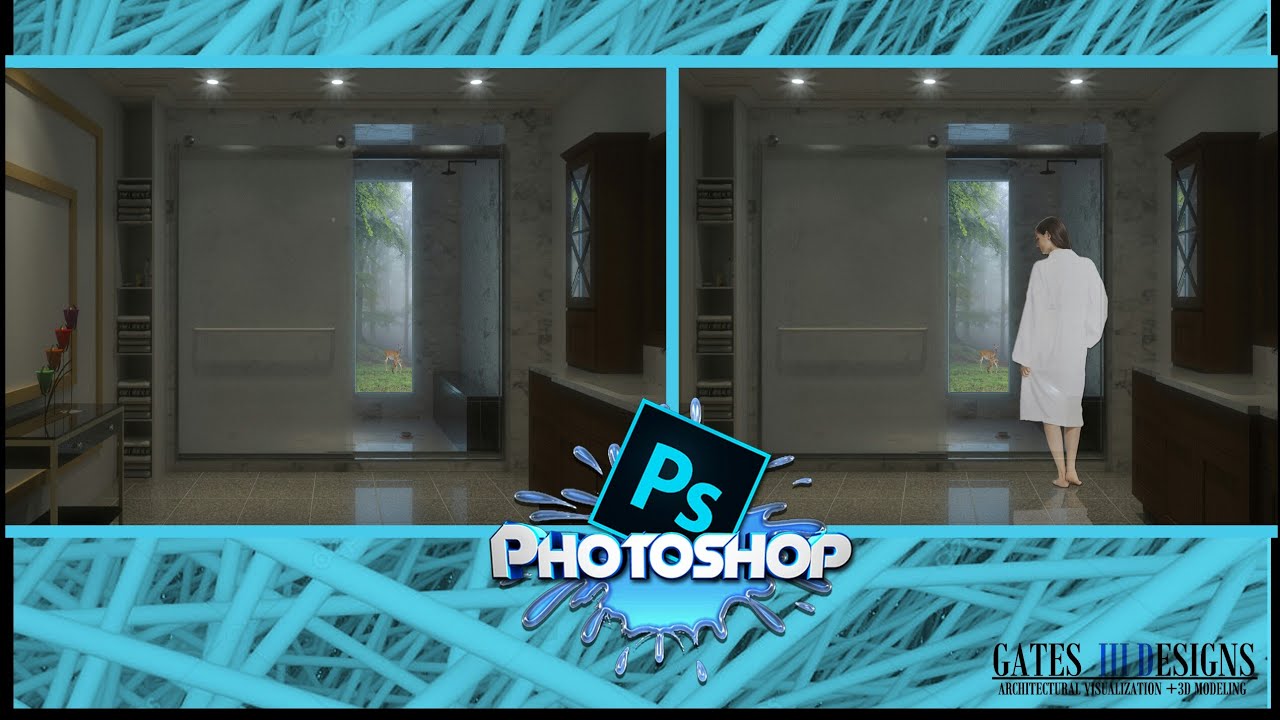 Photoshop How To Add Entourage To A Rendering - YouTube
