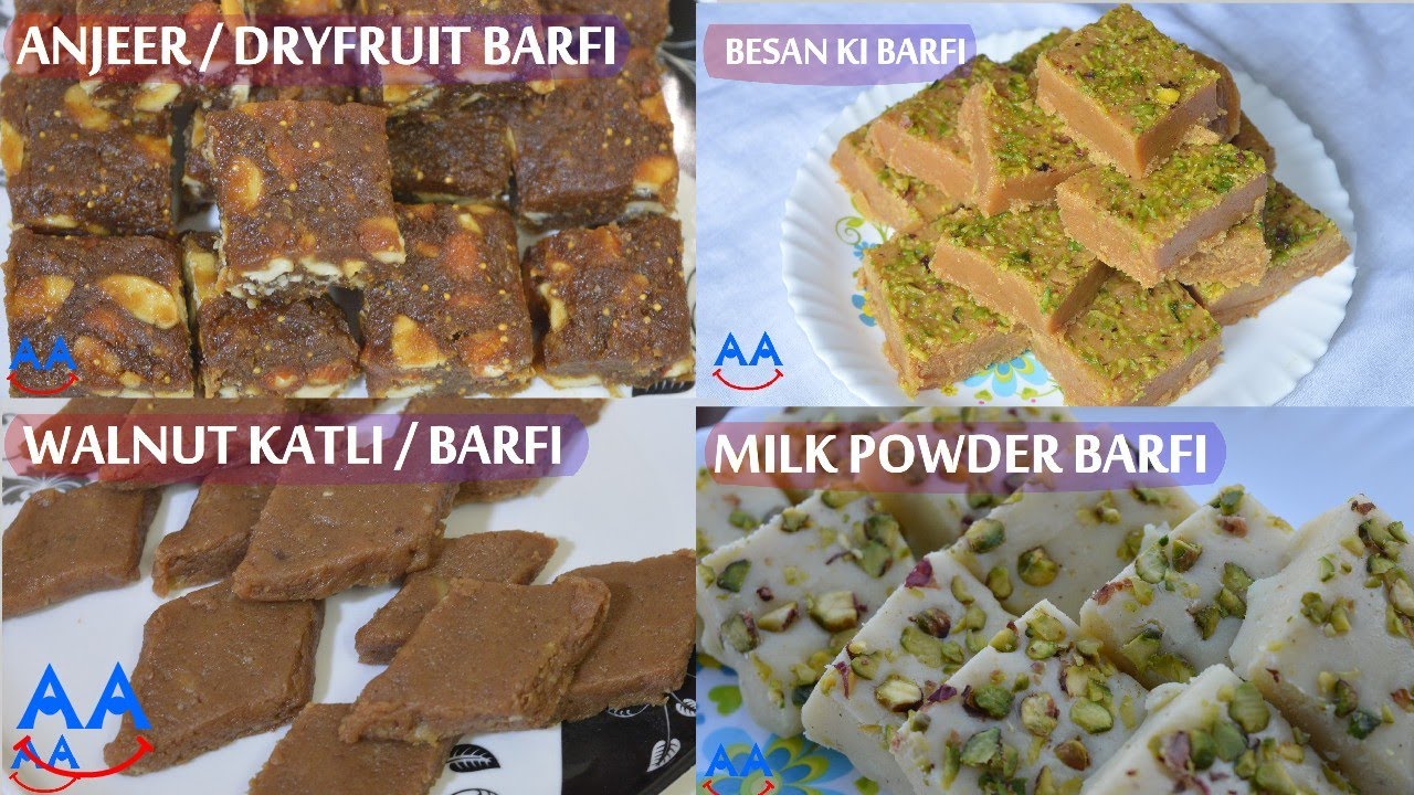 4 Easy Barfi Recipe | 4 आसान तरीके की चिक्की | - YouTube