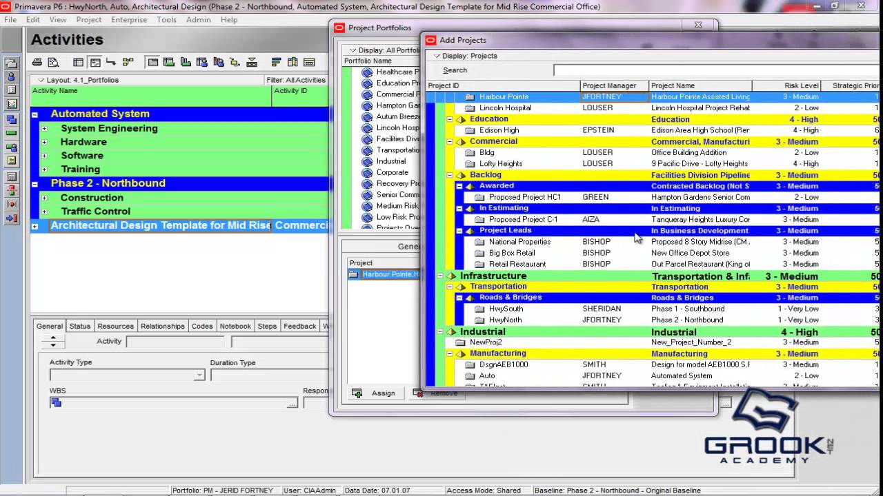 Primavera P6 4.1 Building Company Data and structuring projects ...