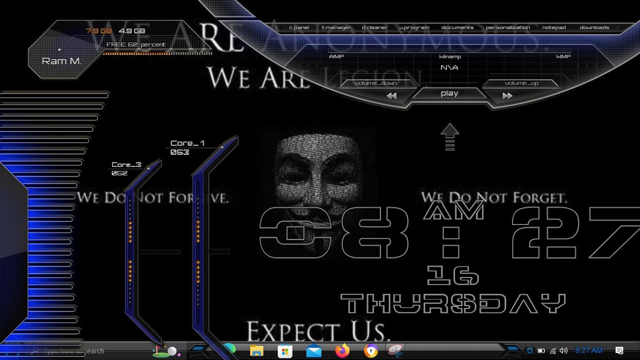 Best theme for pc | hacker or anonymous themes for windows free - YouTube