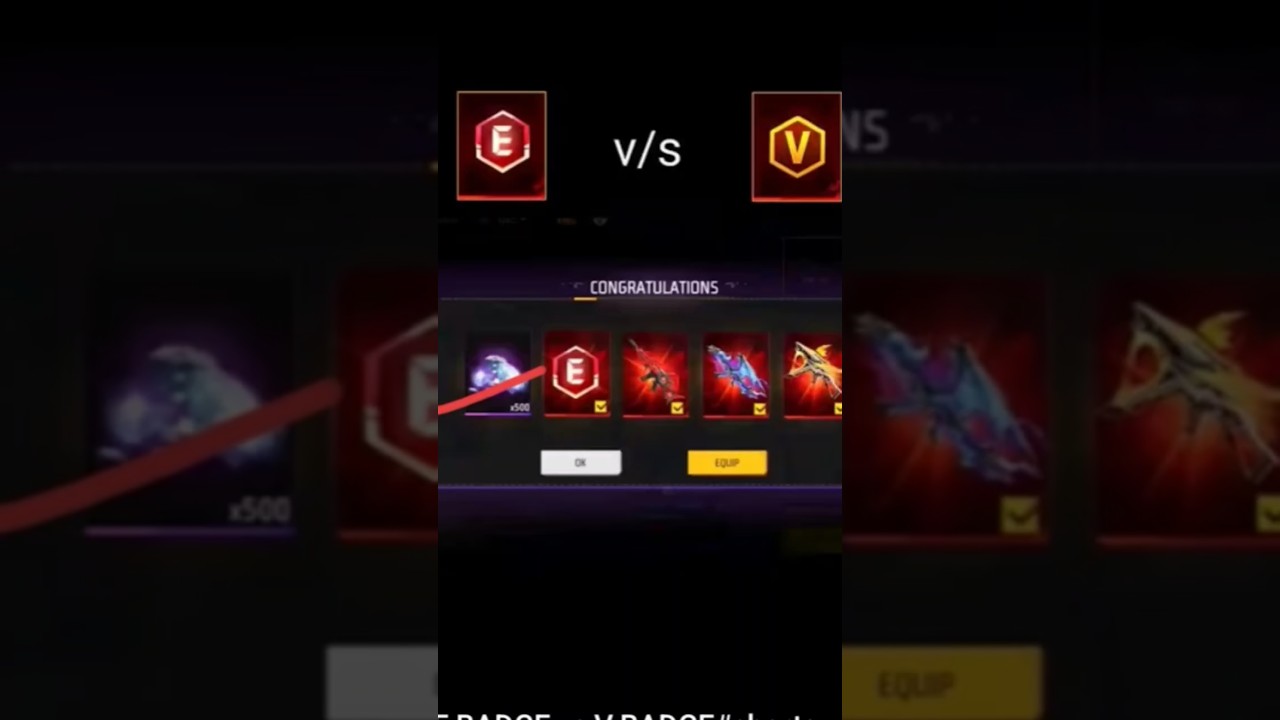 "🔥 E vs V Badge Clash! Legendary Rewards UNLOCKED! 🔥 #FreeFire #BadgeBattle #EpicWin" - YouTube