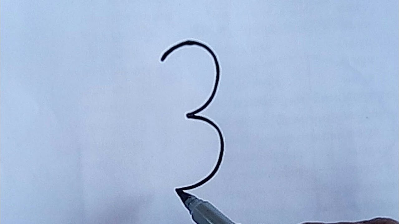 How to draw a Rat | Mouse drawing from number 3 | Number drawing. - YouTube