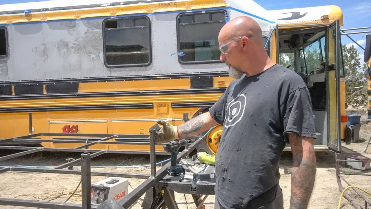 Skoolie Roof Deck & Seal Prep ~ Tropi-Cool & Deck Legs Ready To Go ...