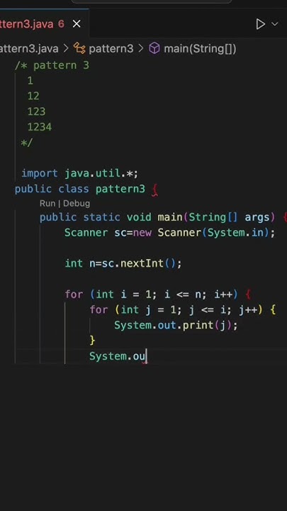 pattern design using java #coding #java #shorts - YouTube