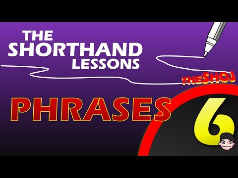 SHORTHAND Lesson 06 - Phrases (Stenography) - YouTube