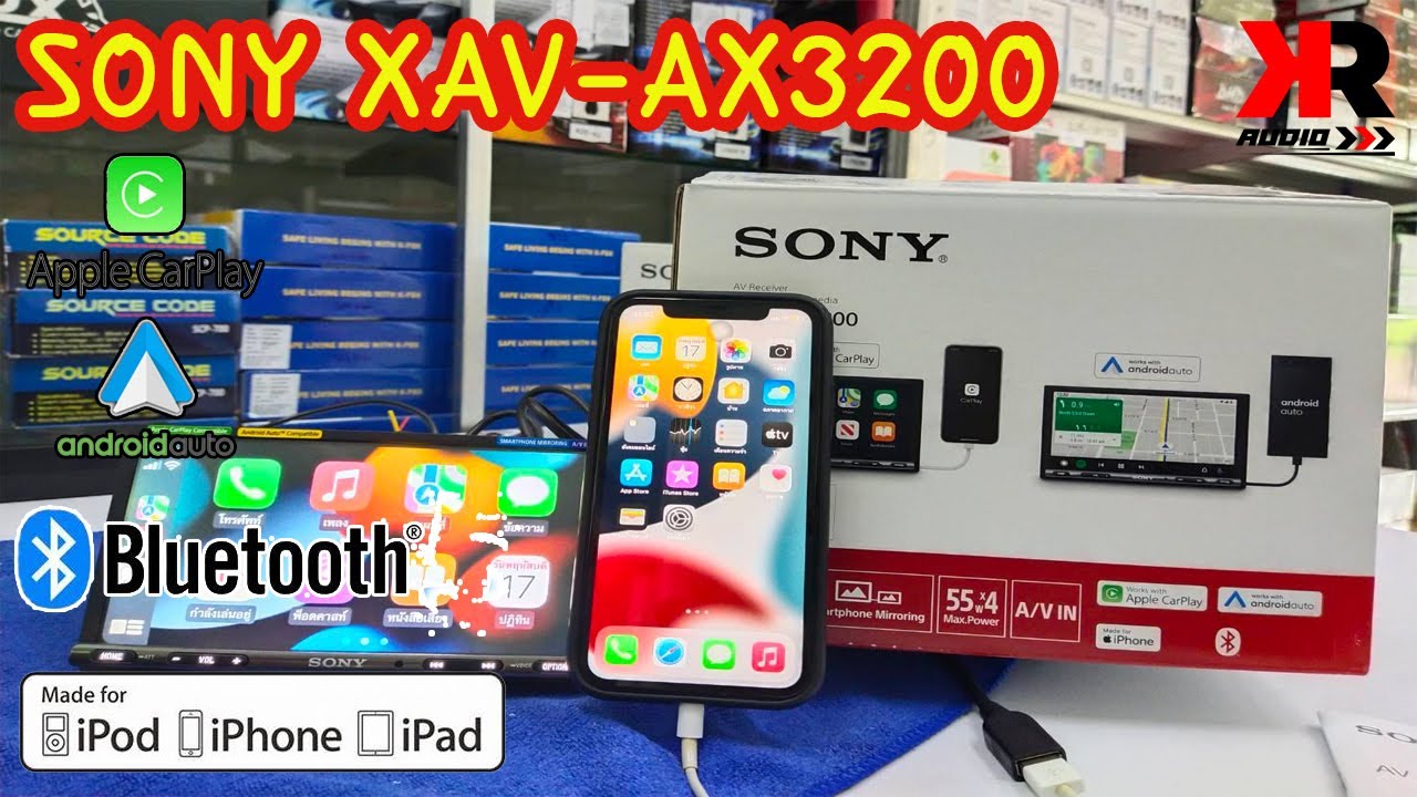 รีวิว SONY XAV AX3200 เชื่อมต่อสมาร์ทโฟนด้วยApple CarPlay Android Auto ...
