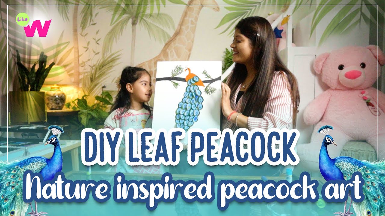 DIY Peacock Art With Nature's Beauty | Kids Art Challenge | Like ...