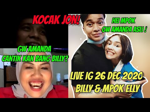 Kocak Live IG BILLY SYAHPUTRA dengan Amanda Manopo KW (Mpok Elly Sugigi) Part 1