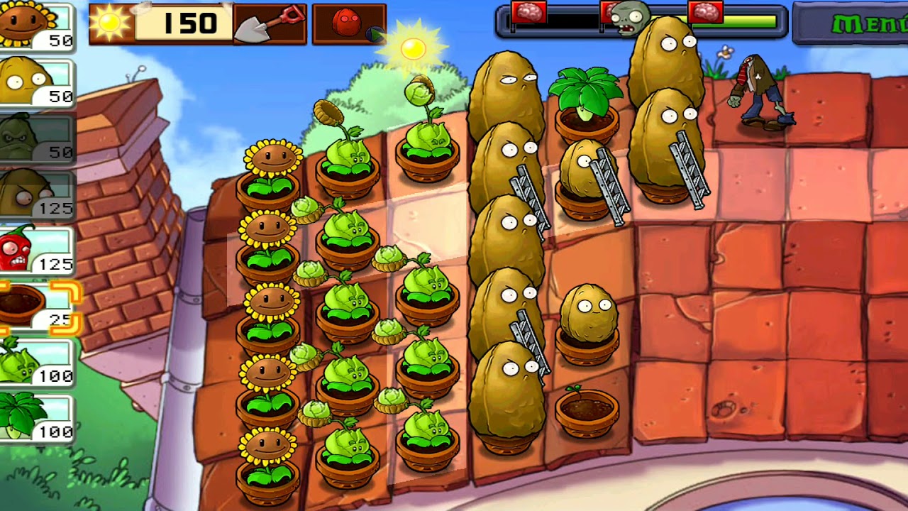 Plants VS Zombies tejado nivel 7. - YouTube