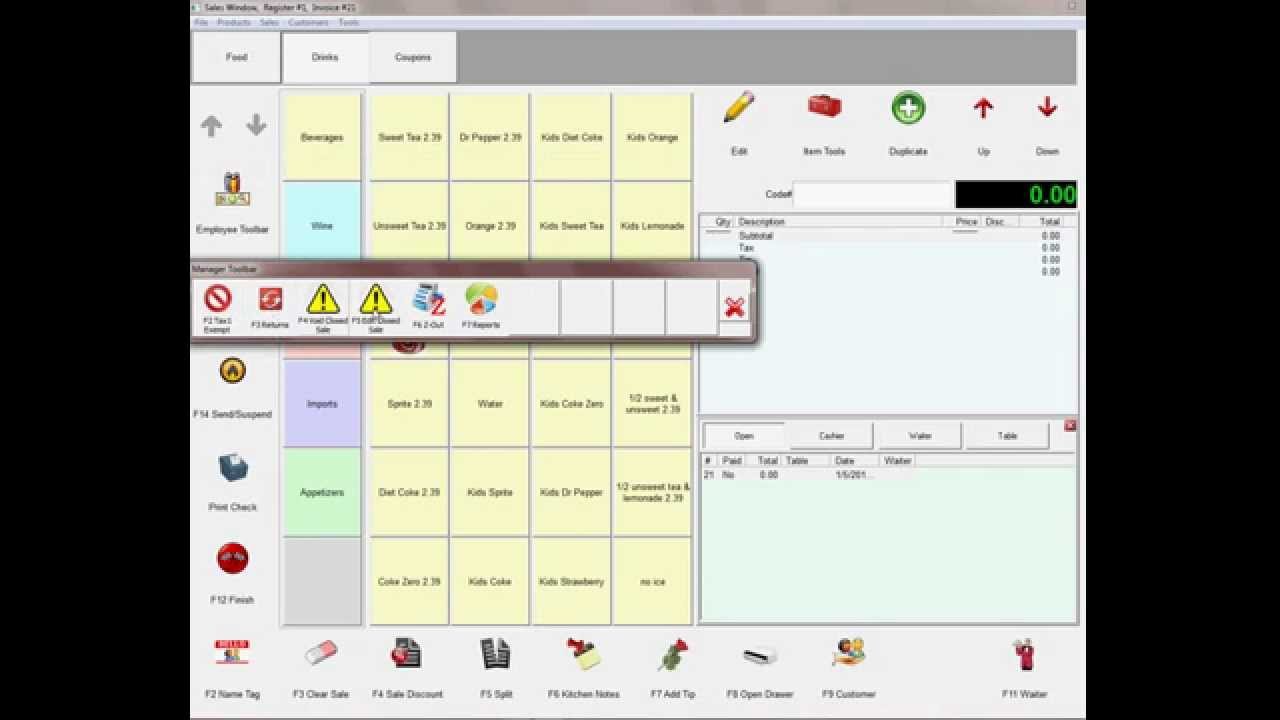 EZPower Restaurant POS Demo V14 - YouTube