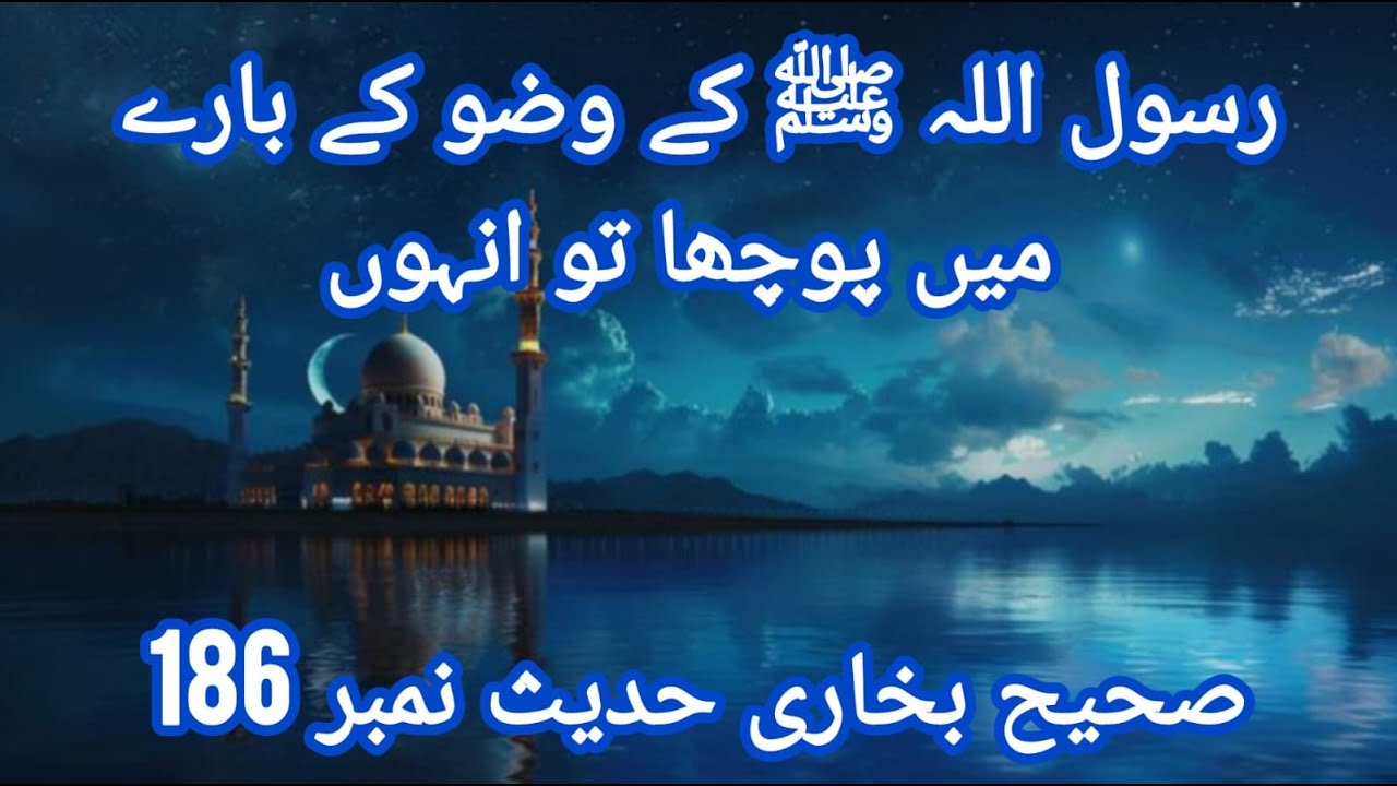 Sahih Bukhari Hadees No 186 Wazoo Ke Bare Main Pocha Tha To Unhon ne # ...