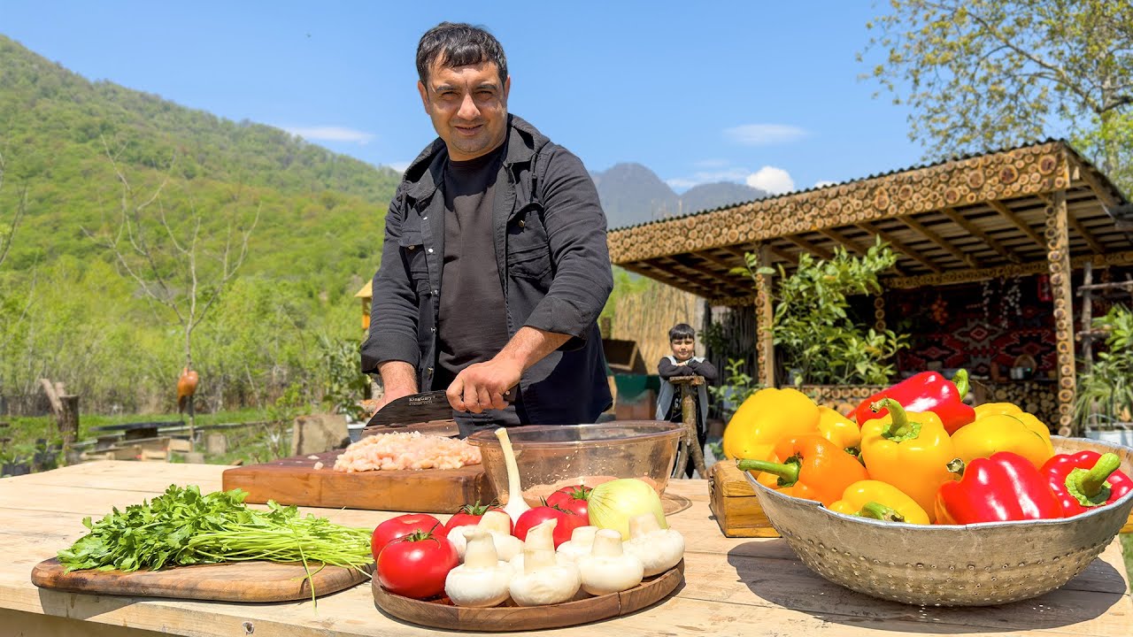 CHEF COOKING AN OUTSANDING RECIPE! SPRING IN THE RURAL VILLAGE ...