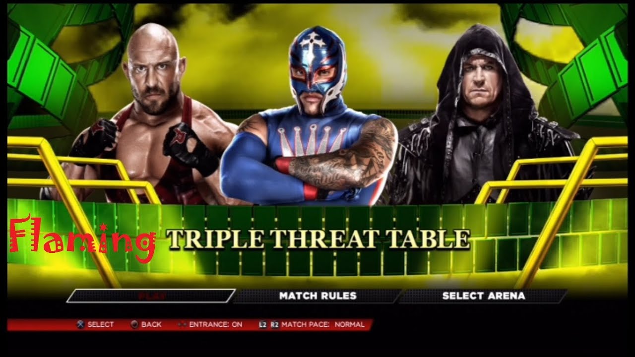 TripleJD - WWE 2K14 - Flaming Tables Match! - YouTube
