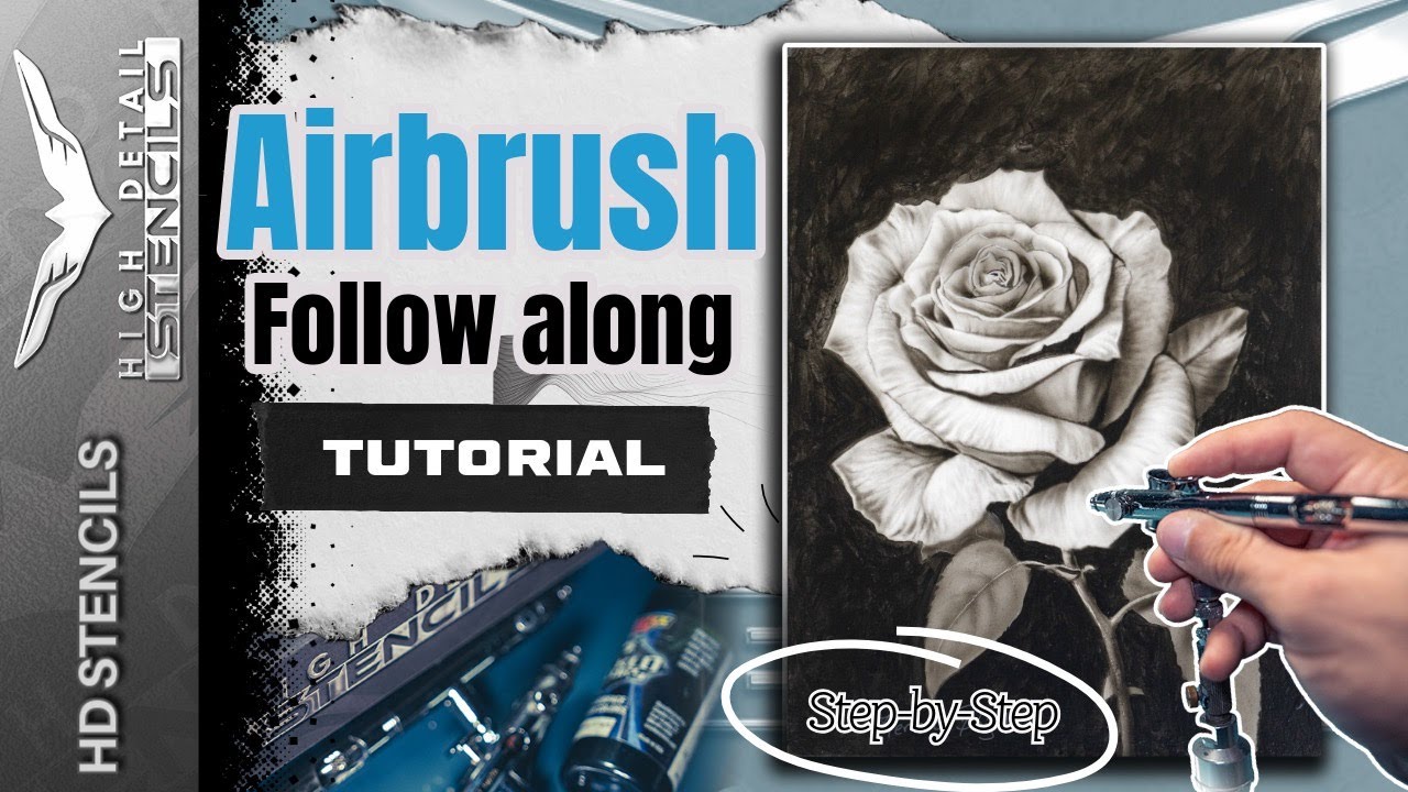 How to Airbrush a Realistic Rose with Transparent Black – Free Step-by ...