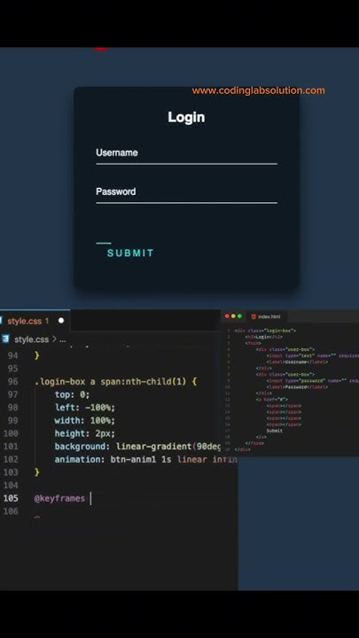 Login form with floating placeholder and light button#htmlcss #login #button - YouTube