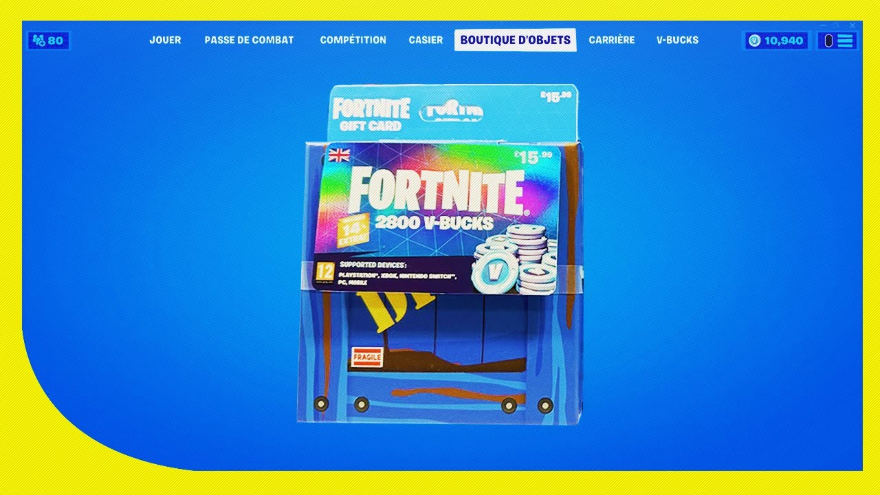 3 Cartes 2800 V bucks Boutique Fortnite Du 7 Avril 2023 YouTube
