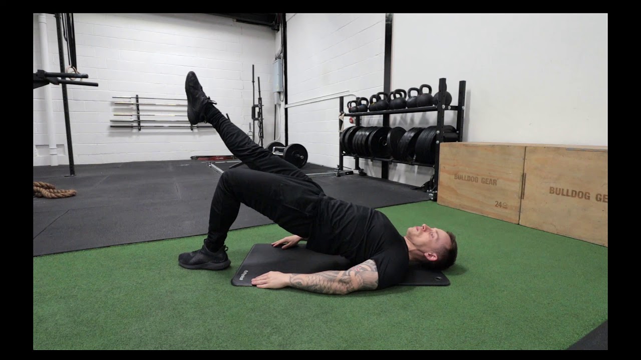 Single leg glute bridge - YouTube