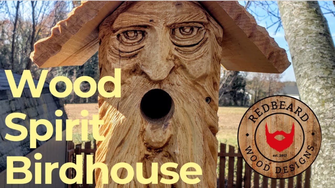 Wood Spirit Birdhouse Carving - YouTube