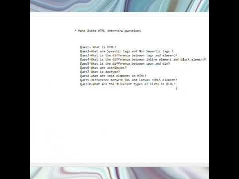 Most Asked html interview questions| html interview questions| top 10 ...