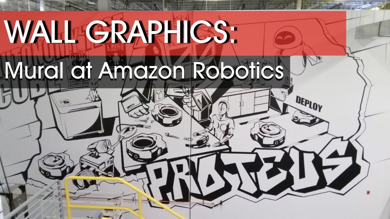 Wall Graphics: Massive Mural for Amazon Robotics - YouTube