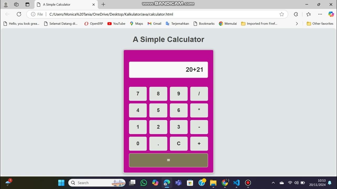Membuat kalkulator dengan HTML, Javascript, CSS - YouTube
