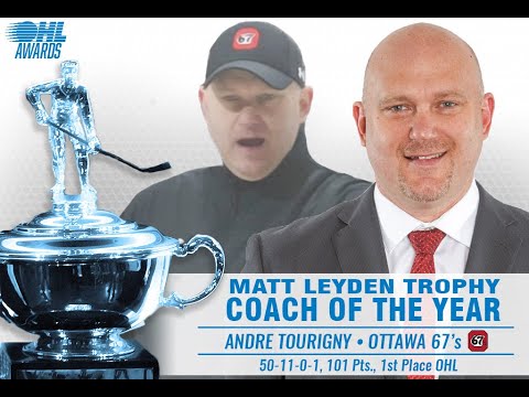 2019 2020 OHL Awards | Matt Leyden Trophy | Andre Tourigny - YouTube