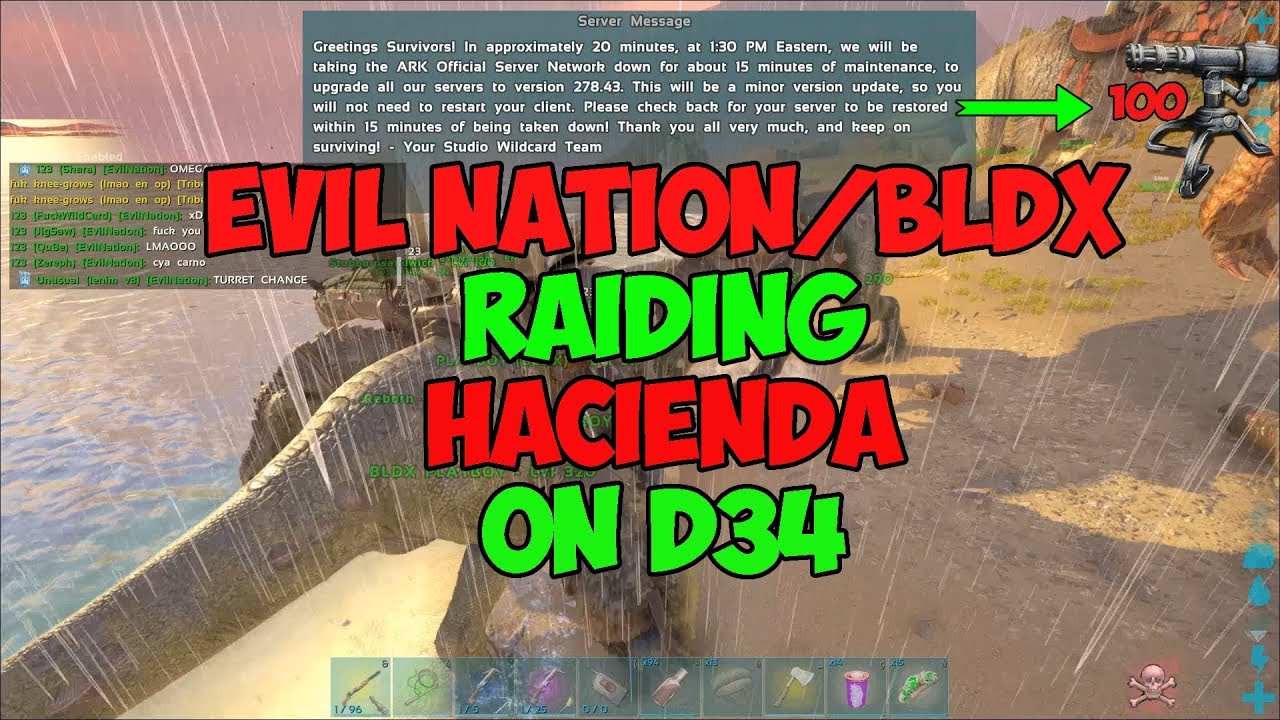 [Ark Official PVP]Reborn/Evil Nation/BLDX/A-team raiding Hacienda on ...