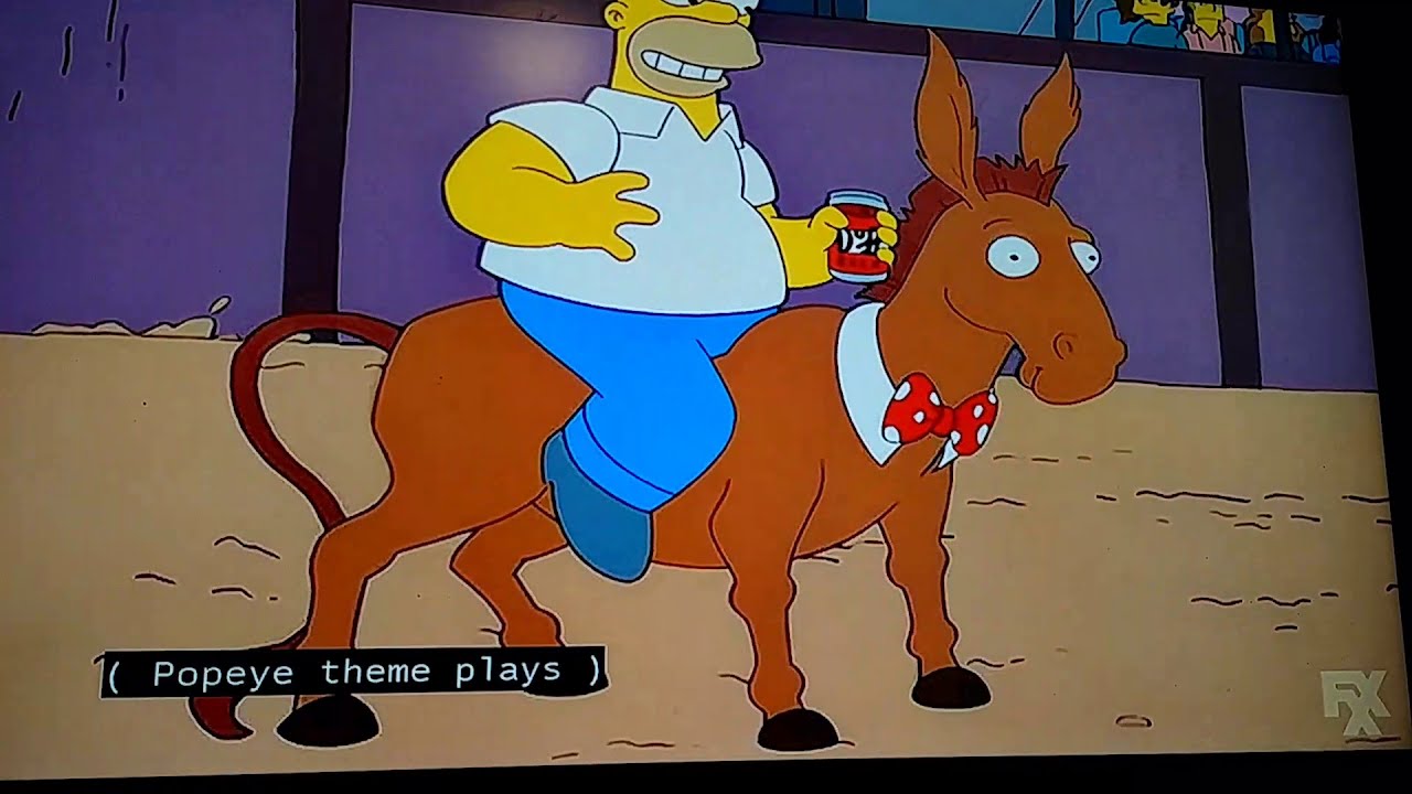 Homer Simpson riding on a donkey! 🫏 - YouTube