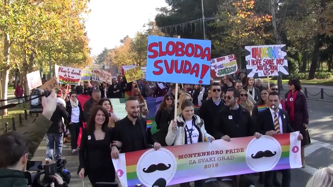 LGBT Activists March in Montenegro Pride Parade - YouTube