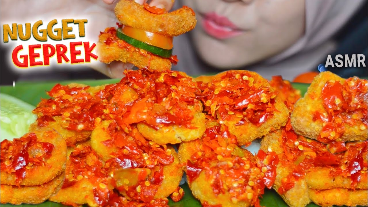 BURGER NUGGET GEPREK MURCE GAK KALAH NIKMAT 🤤🔥 ASMR HOT SPICY NUGGET ...